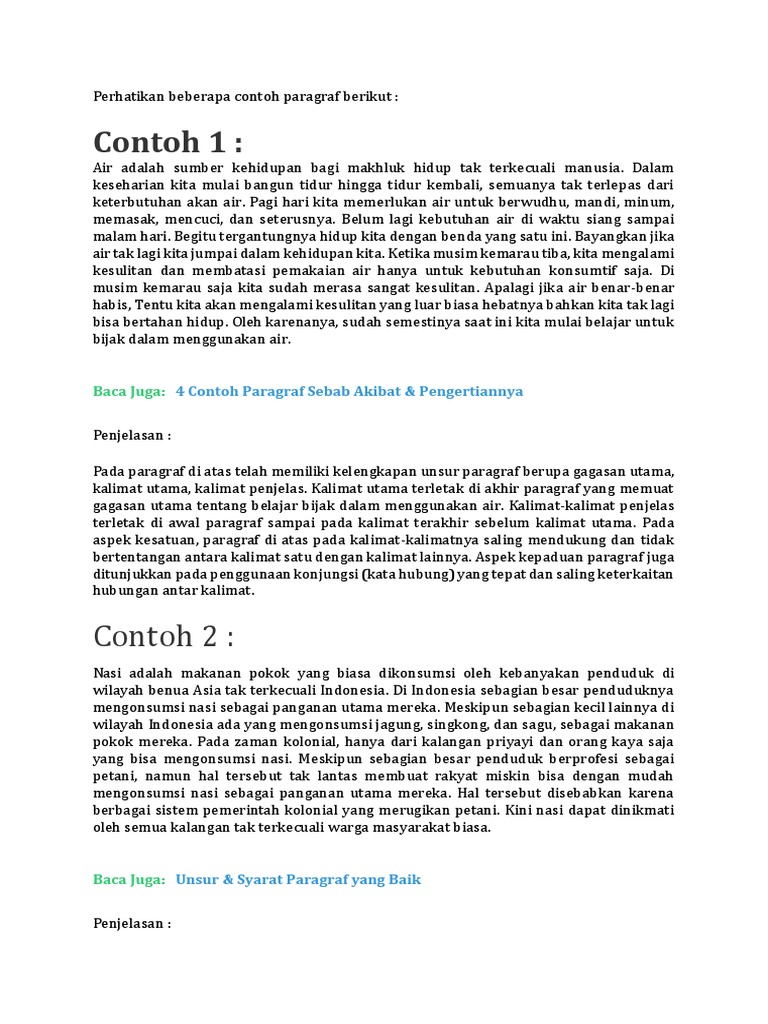 Contoh Paragraf Yang Baik Dan Benar | PDF