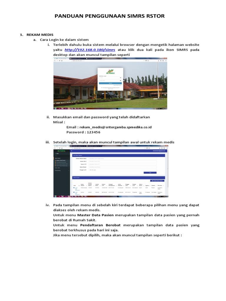 Panduan Penggunaan Simrs Rstor | PDF