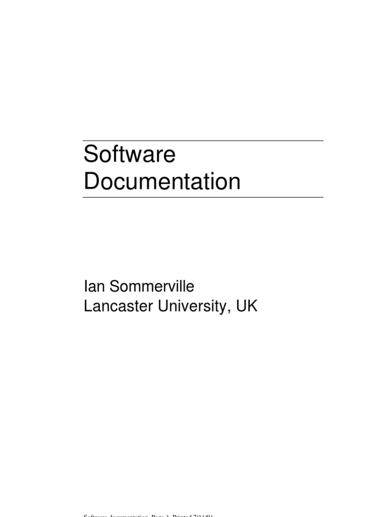 Software Documentation | PDF | Page Layout | Documentation