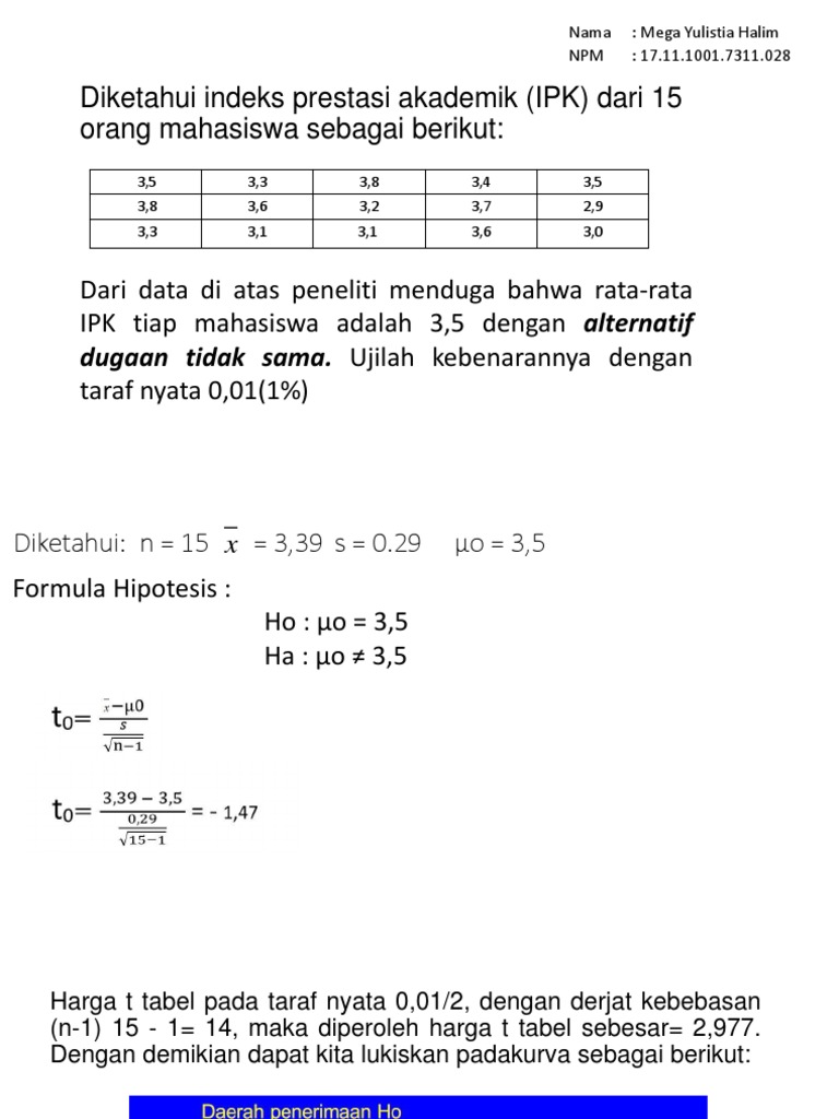 Soal Hipotesis Contoh | PDF