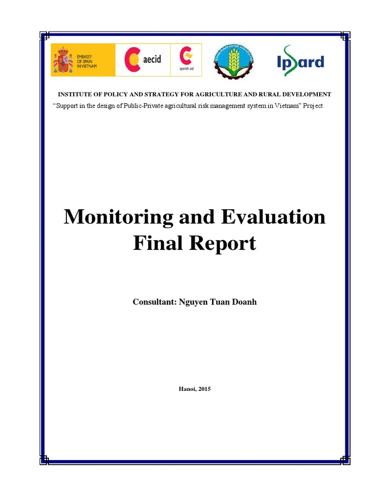 Monitoring and Evaluation Final Report | PDF | Evaluation | Agriculture