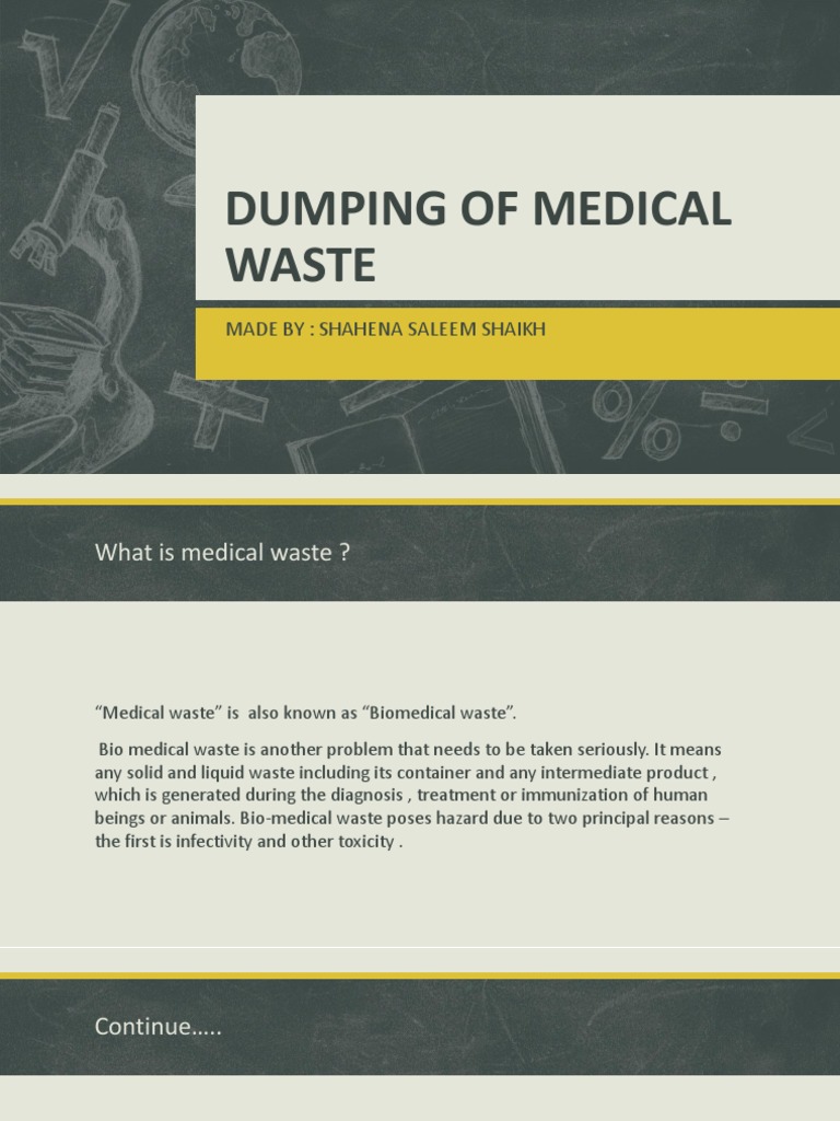 Dumping of Medical Waste | PDF | Diseases And Disorders | Medicine