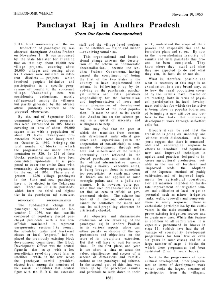 Panchayat Raj in Andhra Pradesh | Download Free PDF | Government Of ...
