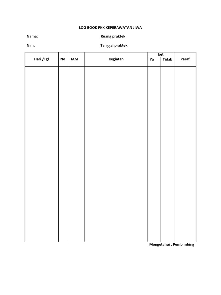 Log Book PKK Keperawatan Jiwa | PDF