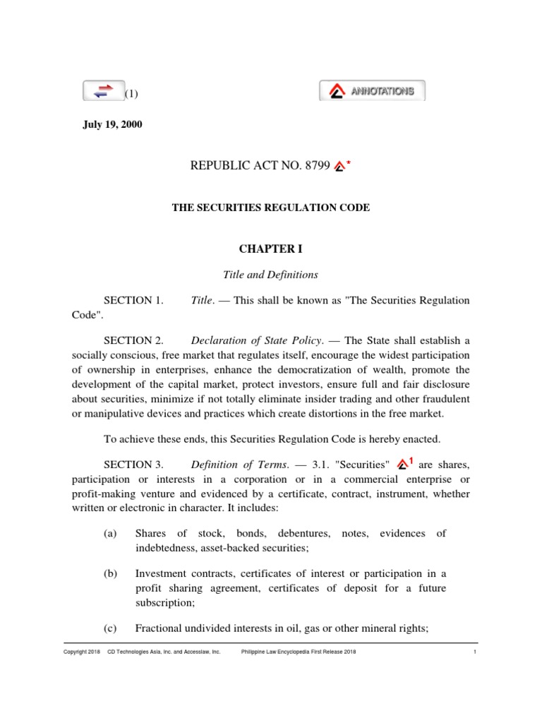 Ra 8799 SRC | PDF | Securities (Finance) | Indemnity