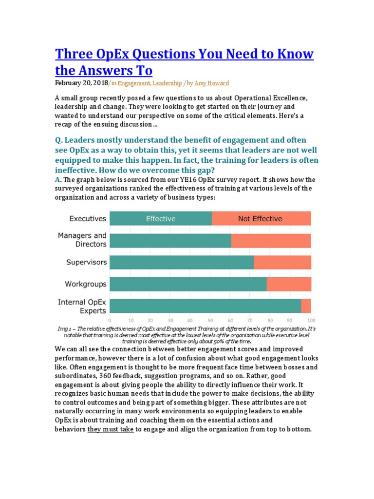 Three OpEx Questions You Need To Know The Answers To | PDF | Lean ...