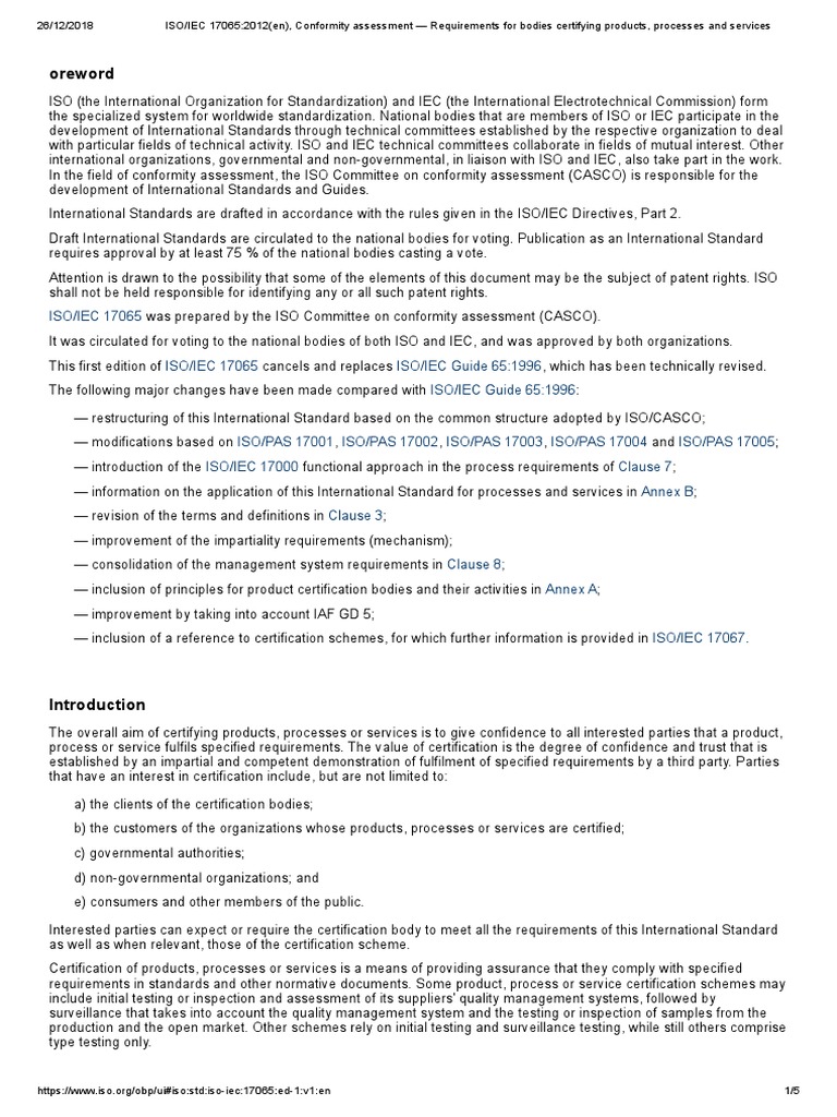 ISO - IEC 17065 - 2012 (En), Conformity Assessment - Vocabulario | PDF ...