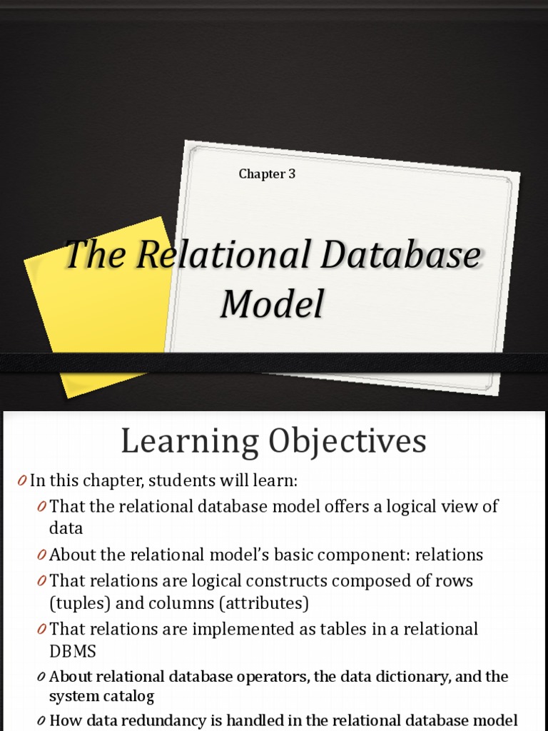 The Logical Foundations of the Relational Database Model | PDF | Relational Database ...