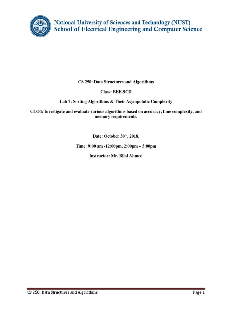 CS 250: Data Structures and Algorithms | Download Free PDF | Time ...