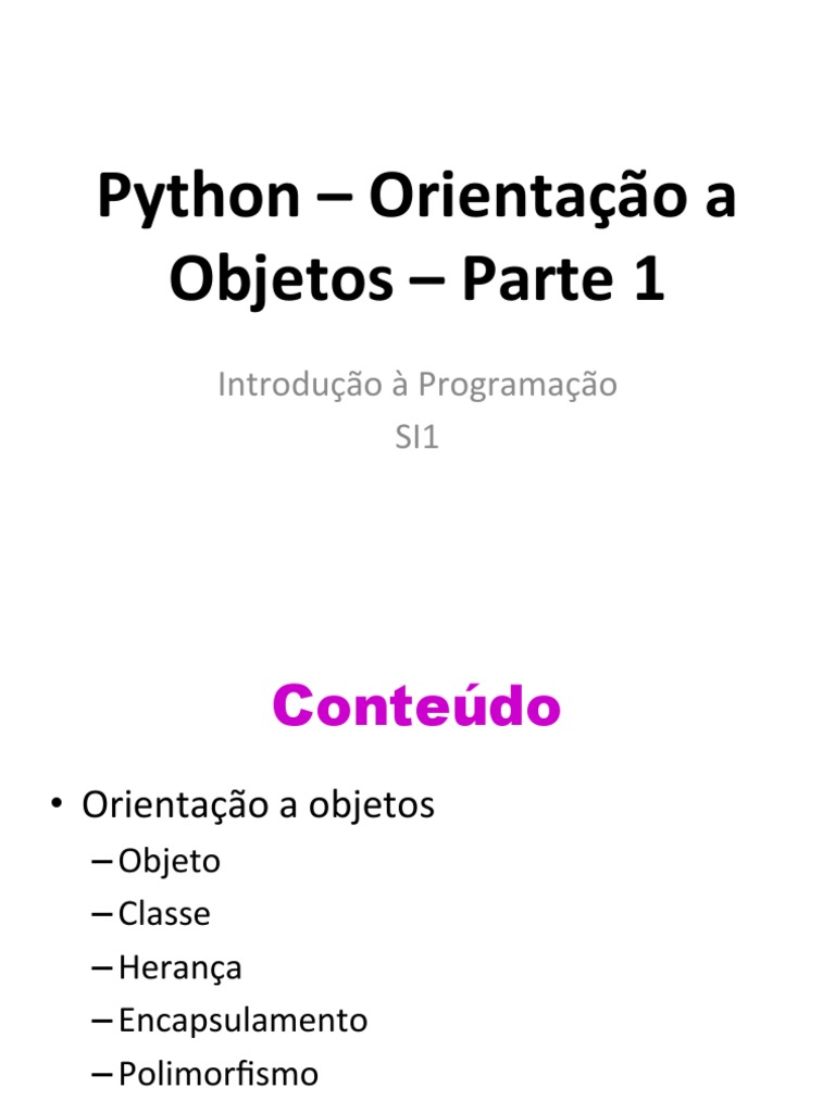 Python - Orientado A Objetos | PDF | Classe (programação de ...