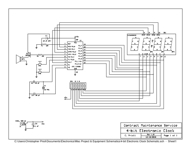4-bit Electronic Clock Schematic | PDF | Art