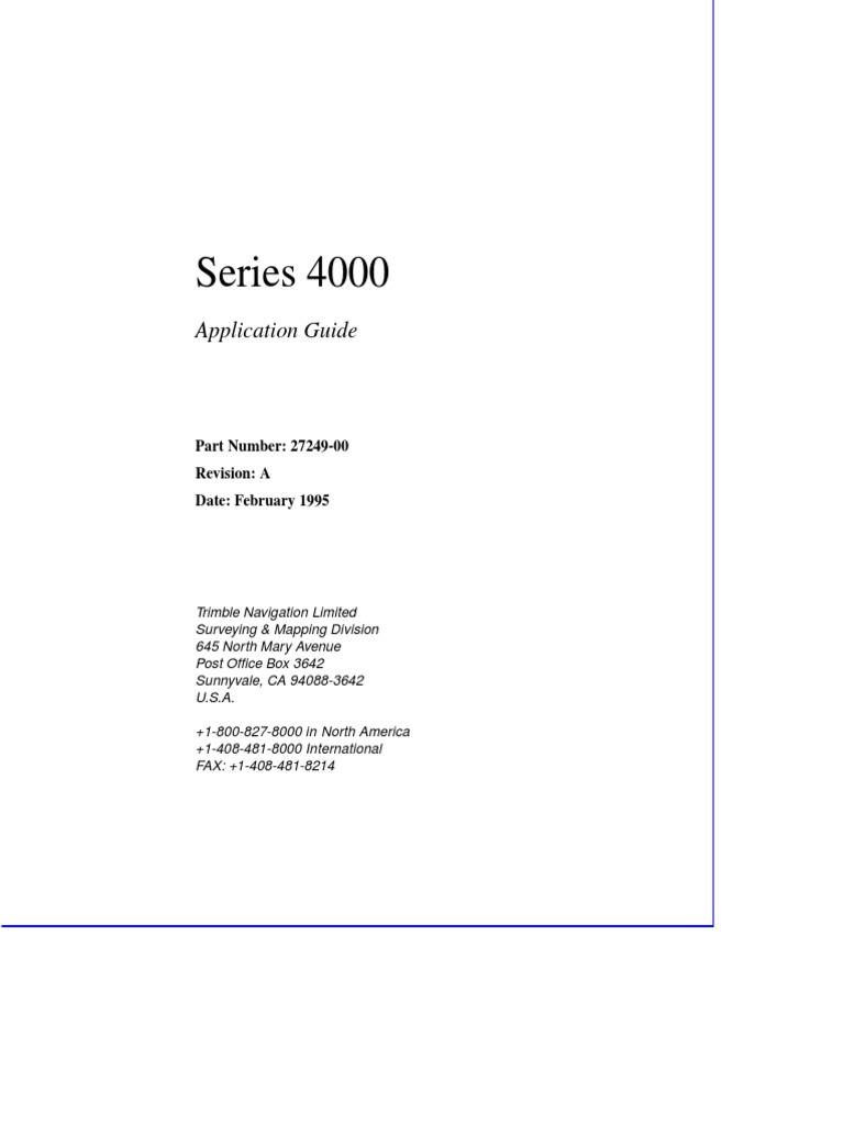 Trimble 4000 Application Guide | PDF | Surveying | Global Positioning ...