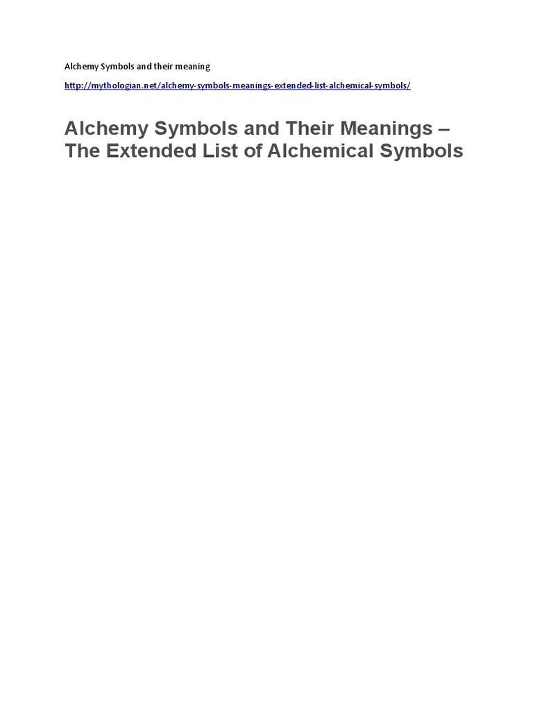 Alchemy Symbols and Their Meaning | PDF | Alchemy | Noble Eightfold Path