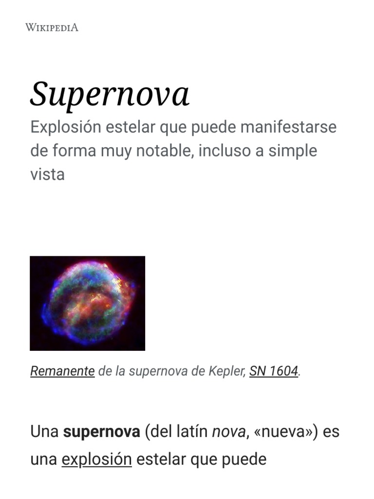 Supernova | PDF | Supernova | Estrellas