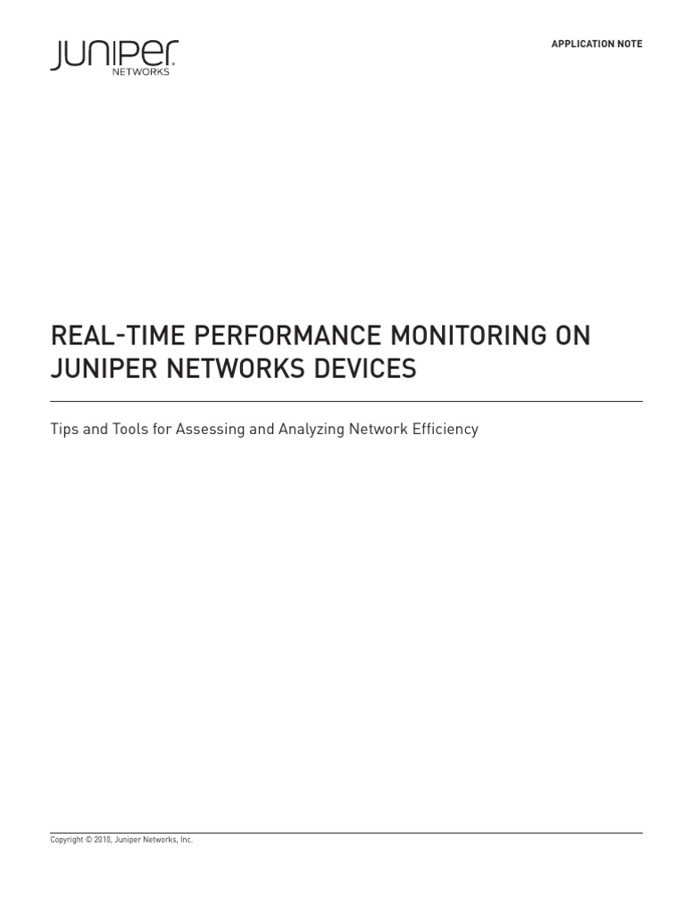 Real-Time Performance Monitoring On Juniper Networks Devices | PDF ...