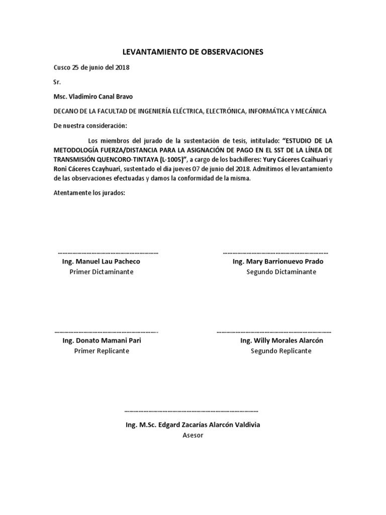 Levantamiento de Observaciones | PDF