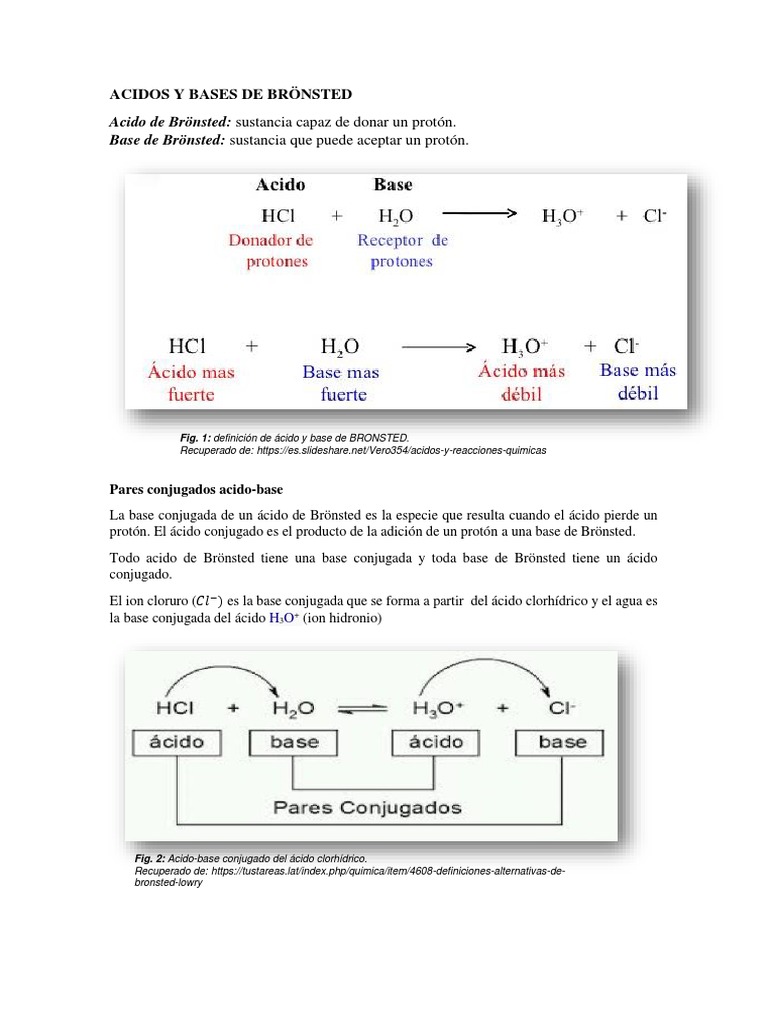 Ácidos y Bases de Brönsted: Definiciones Clave | PDF | Ácido | Átomos