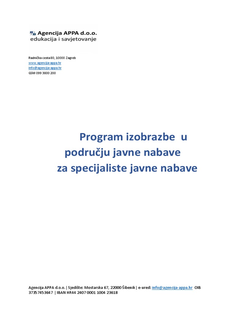Javna Nabava - Eudkacija | PDF