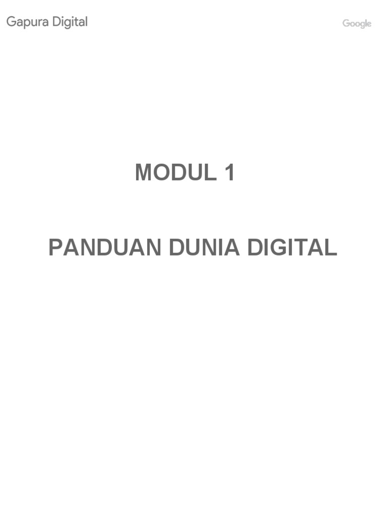 1.hands Out Modul 1 Gapura Digital | PDF | Bisnis