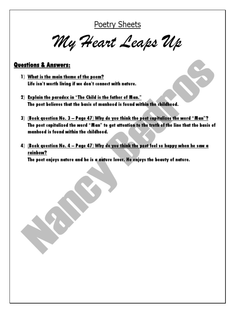 My Heart Leaps Up | PDF