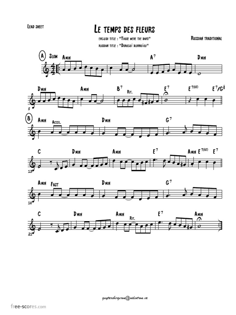 Those Were The Days - Le-Temps-Des-Fleurs PDF | PDF