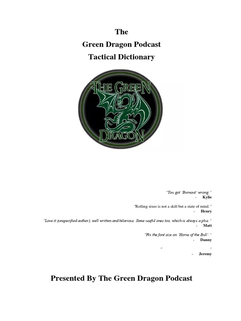 SBG Tactical Dictionary | PDF | Military Tactics | Maneuver Warfare
