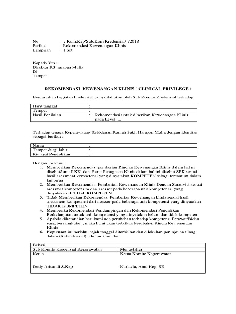 Contoh Surat SPPK Dan RKK Model DD | PDF