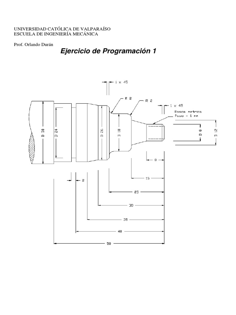 Ejercicios CNC para Torno | PDF | Ingeniería | Ciencia y Tecnología