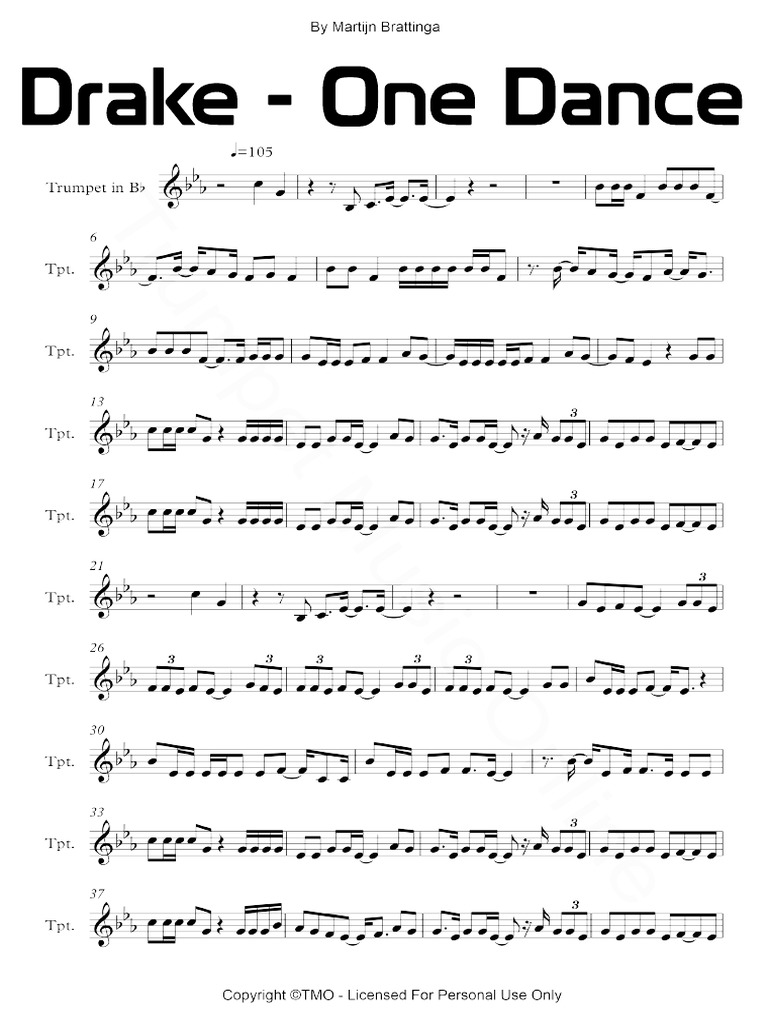 Drake - One Dance | PDF | Song Recordings Produced | Drake (Musician)