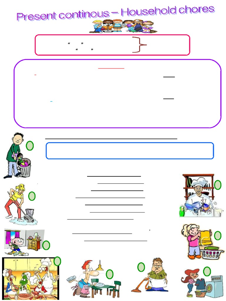 Household Chores Present Continuous 9958 | Download Free PDF ...