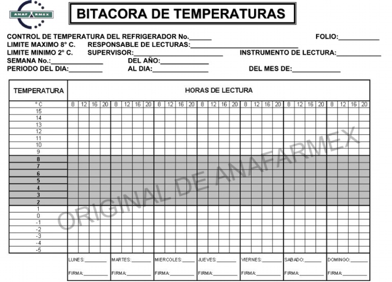 Bitacora de Temperatura PDF | PDF