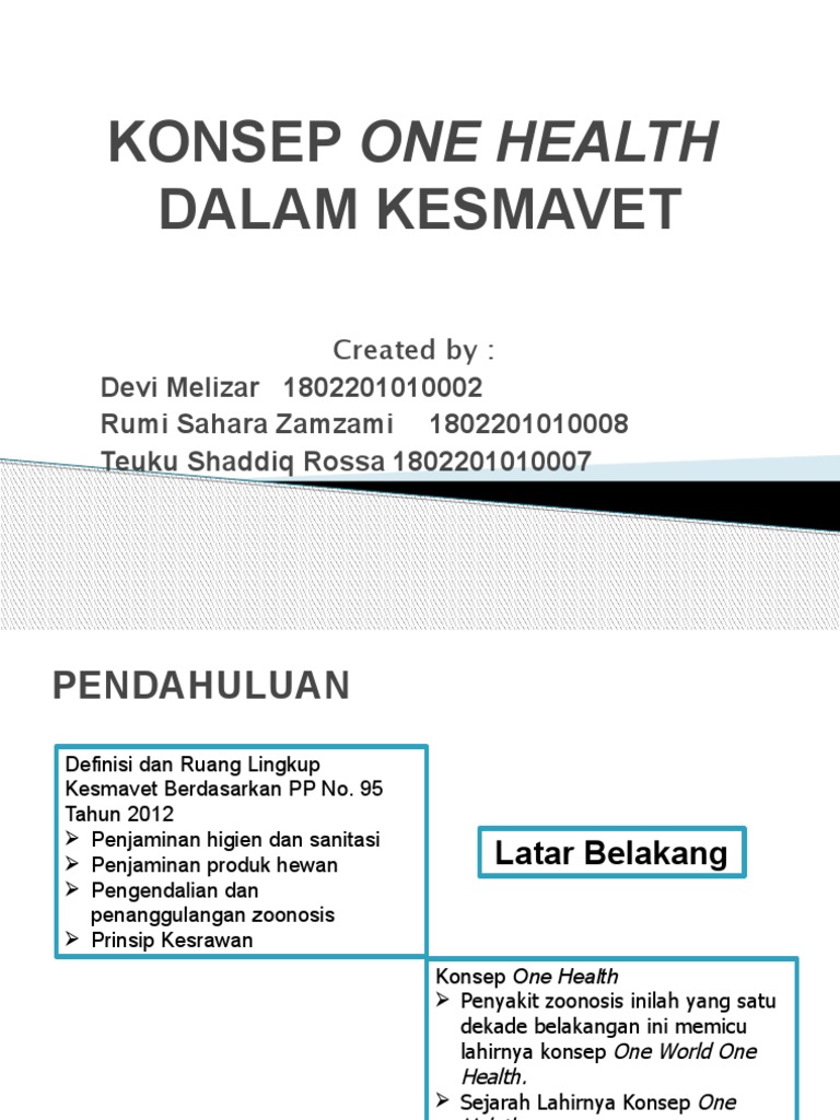 Konsep One Health Dalam Kesmavet | PDF
