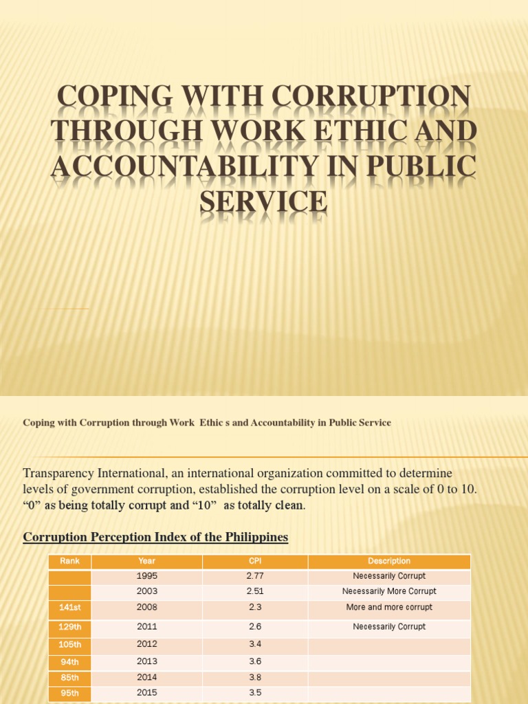 Coping With Corruption Through Work Ethic and Accountability | PDF ...