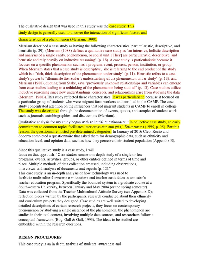 Case Study Terminology | PDF | Qualitative Research | Case Study