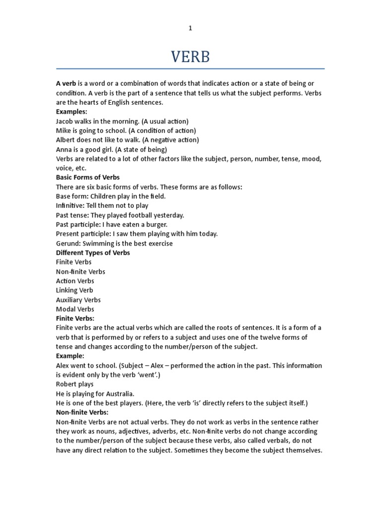 Verb | PDF | Verb | Grammar