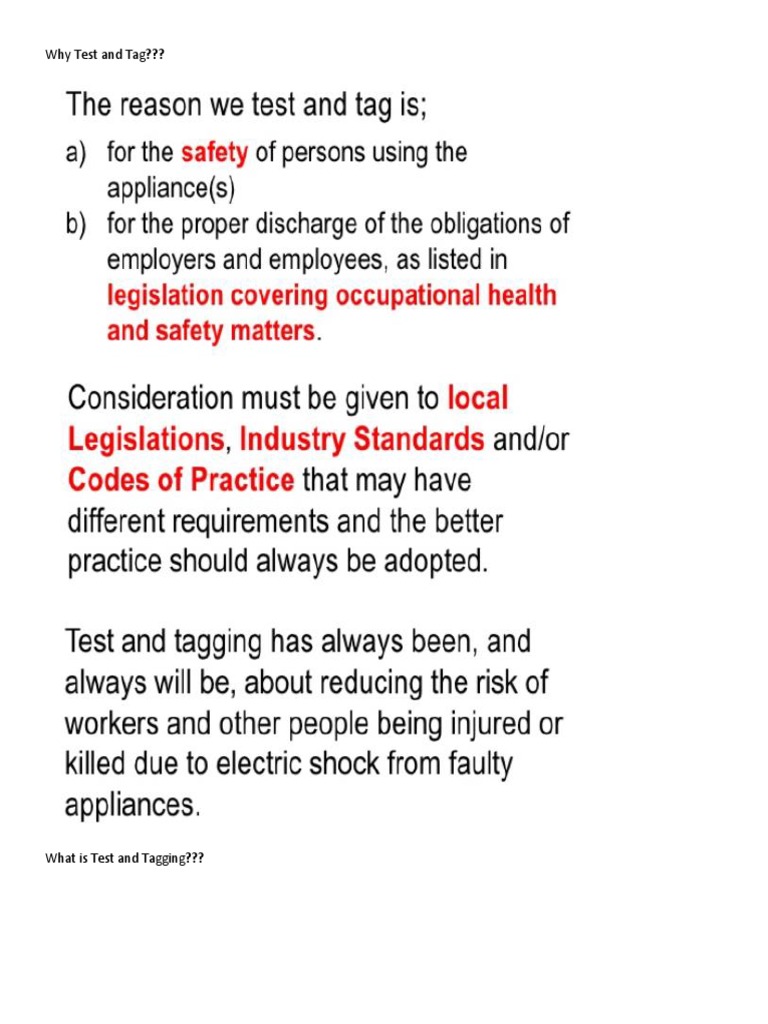 Why Test and Tag | PDF