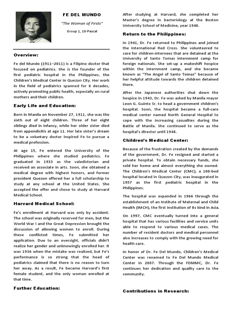 Fe Del Mundo | PDF | Health Care | Medicine