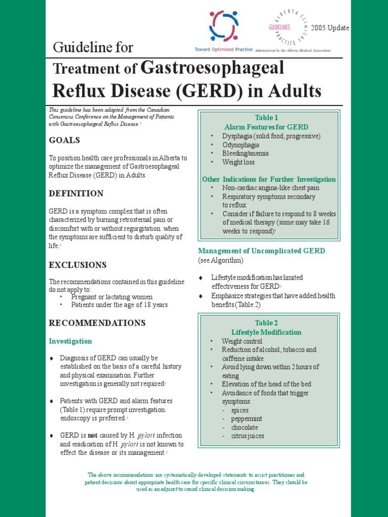 Gerd Guideline | PDF | Gastroesophageal Reflux Disease | Heartburn