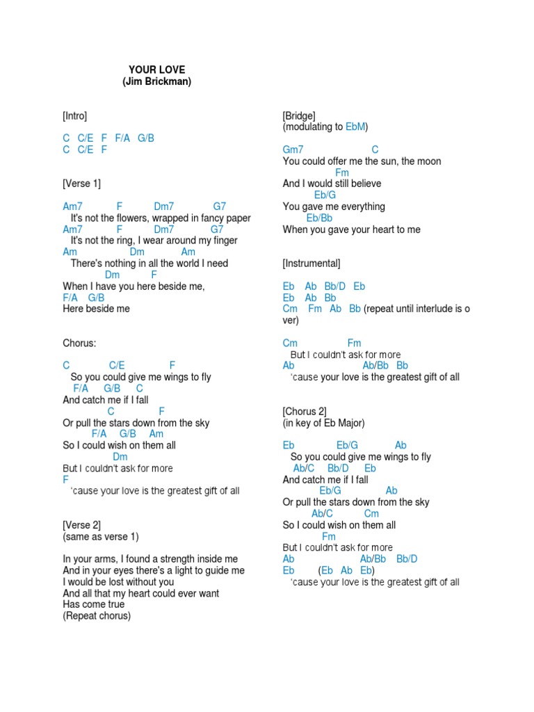 Your Love | PDF | Song Structure | Popular Music