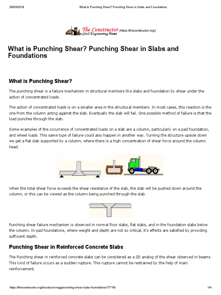 What Is Punching Shear - Punching Shear in Slabs and Foundations | PDF ...