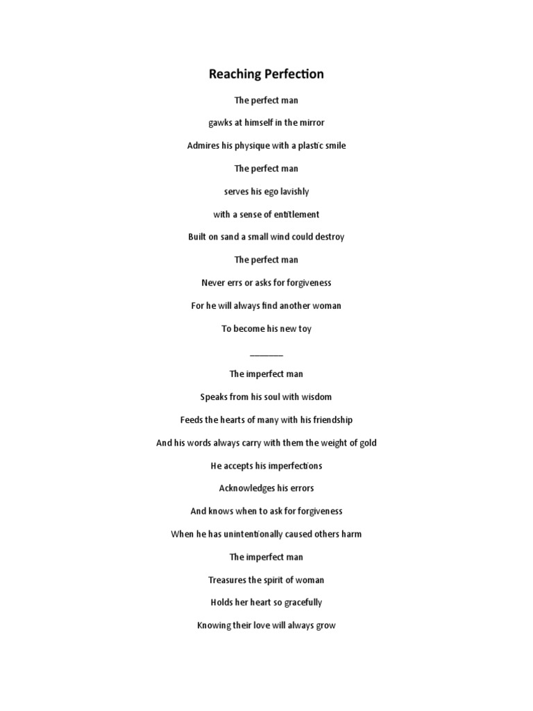 Reaching Perfection | PDF | Poetry