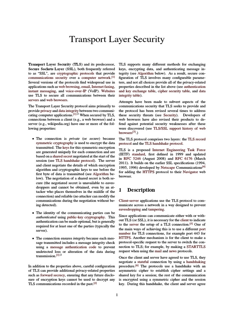Transport Layer Security | PDF | Poodle | Transport Layer Security