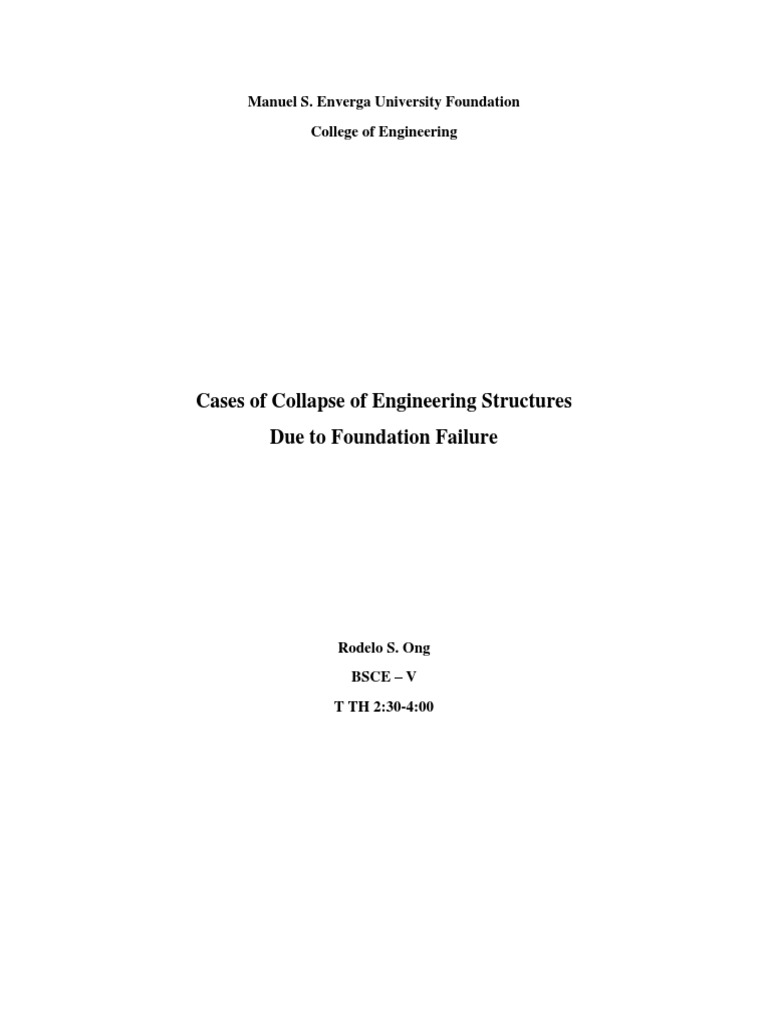 Foundation Failure Case Studies Analysis | PDF | Foundation ...