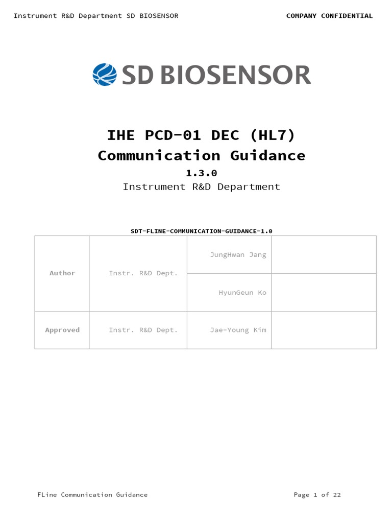 SDB Communication Guidance For IHE PCD-01 DEC (HL7) 1.3.0 | PDF ...