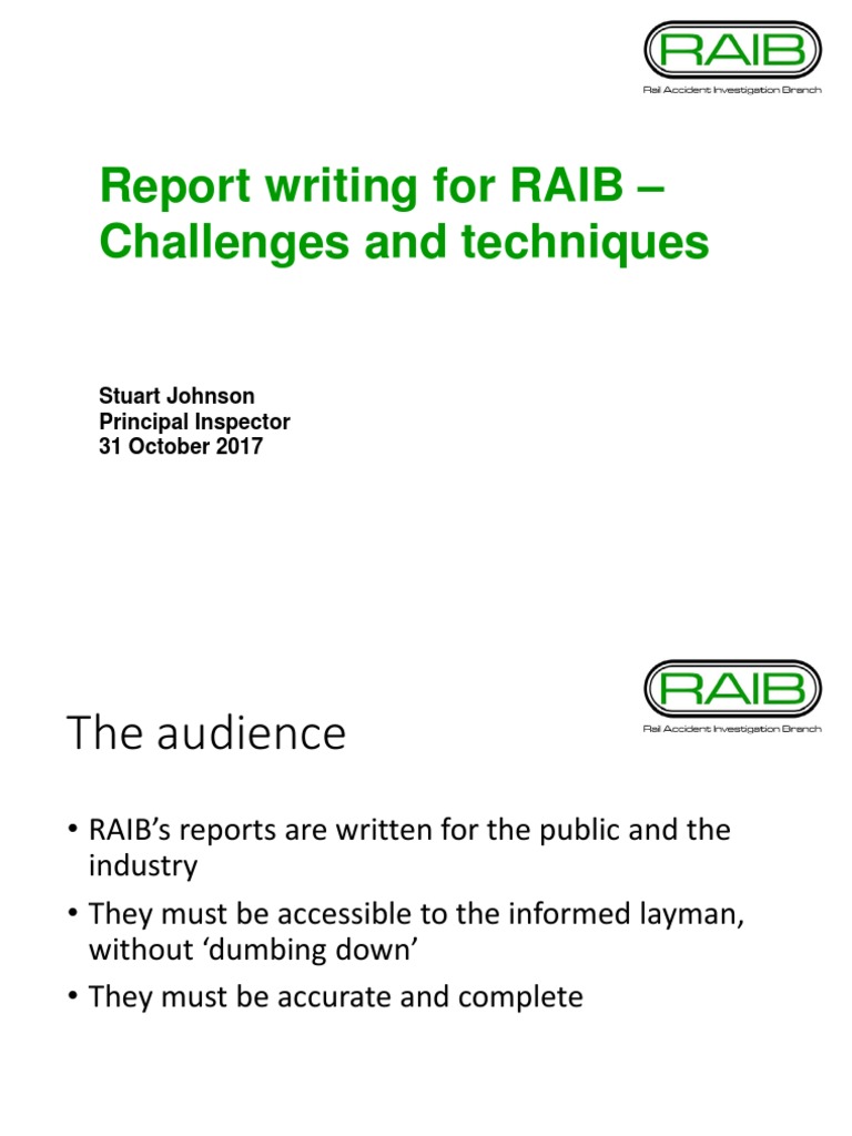 Network Rail - Railway Accident Report Writing Guidance | PDF ...