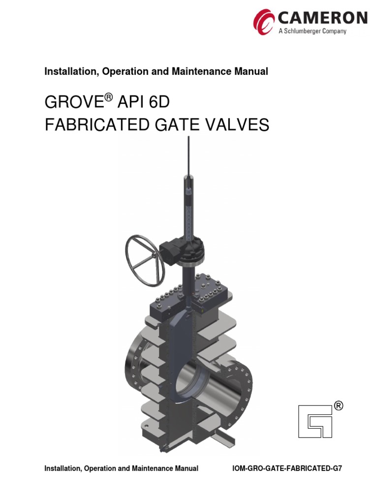 Grove API 6d Gate Valve Iom | PDF | Valve | Nut (Hardware)