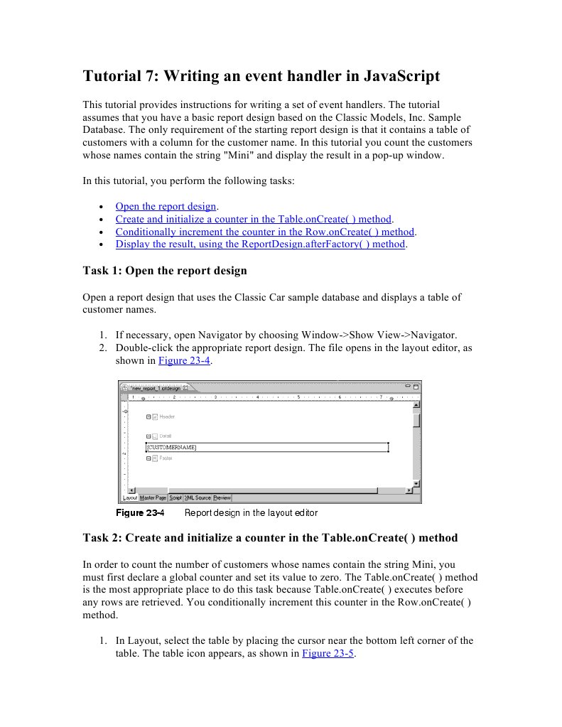 Birt Tutorial 7 | PDF | Java Script | Computer Data Birt Tutorial 7 | PDF | Java Script | Computer Data