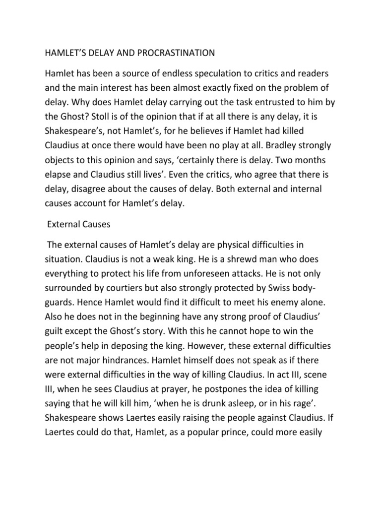 Delay in Hamlet | PDF | Hamlet