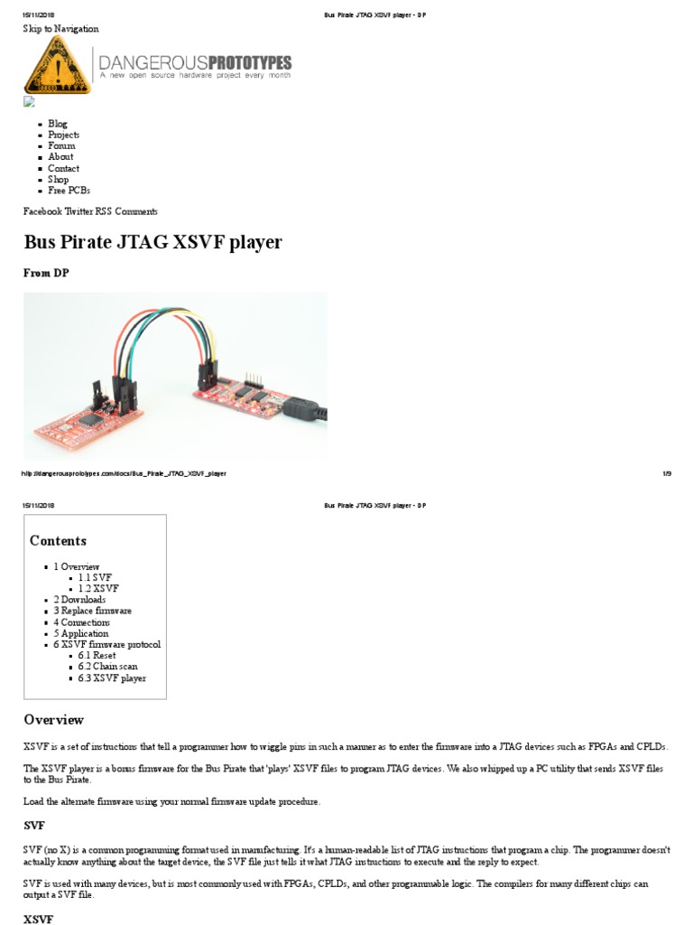 Bus Pirate JTAG XSVF Player - DP | PDF | Field Programmable Gate Array | Electronics