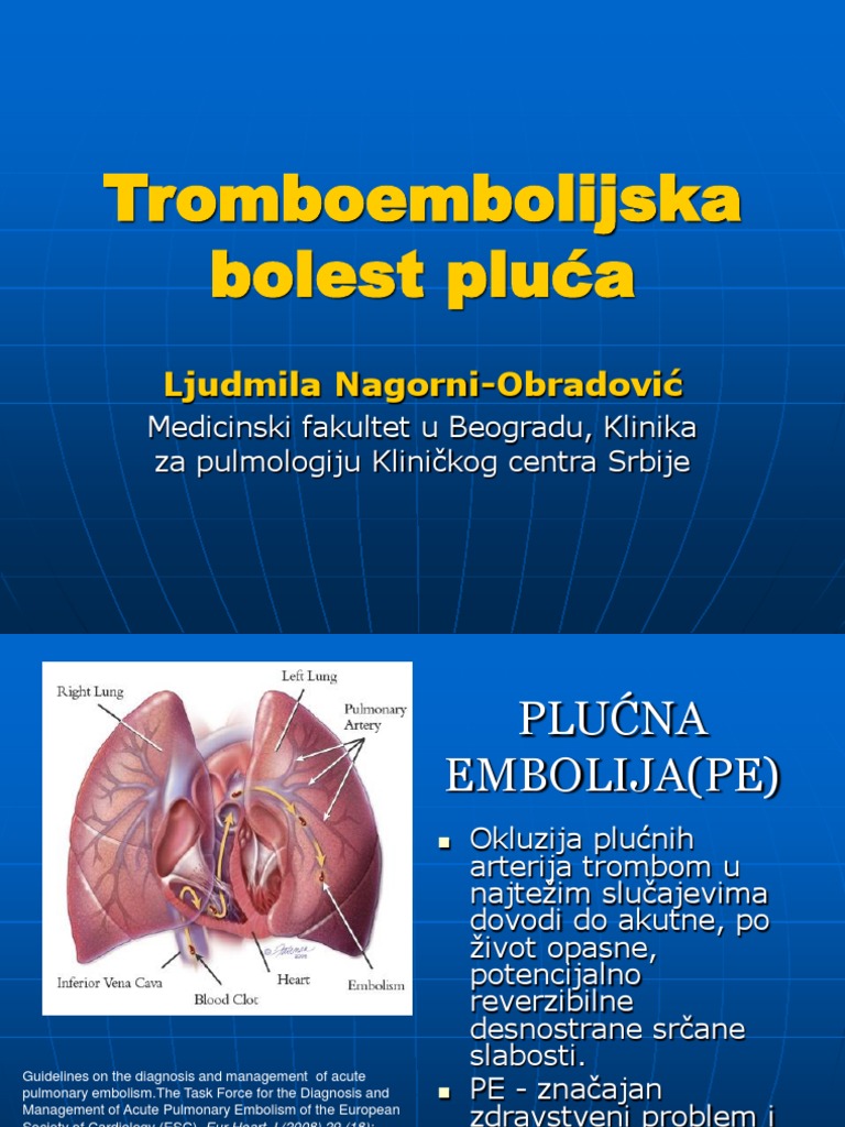 Embolija Pluca, Specijalizacija | PDF